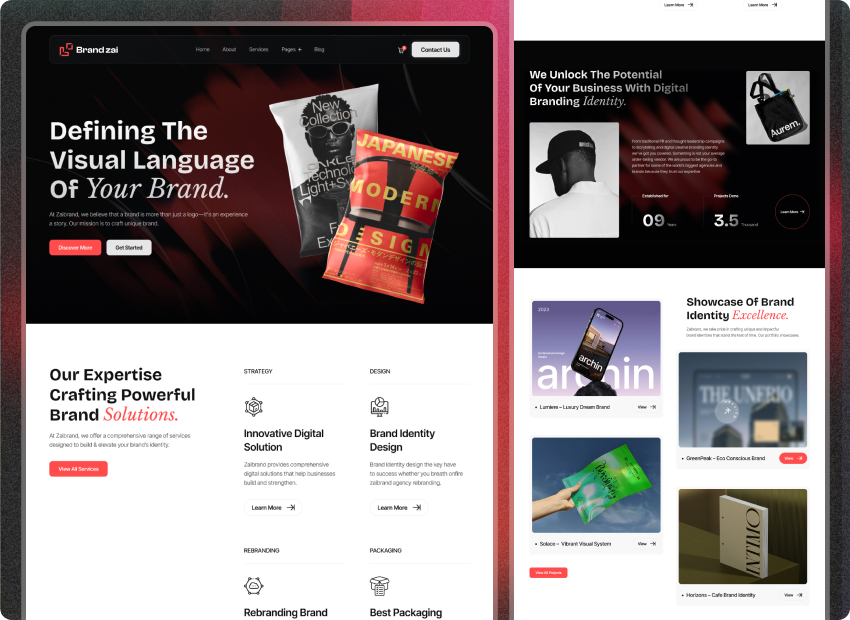 Brandzai - Brand Identity Design Webflow Template | Flowzai